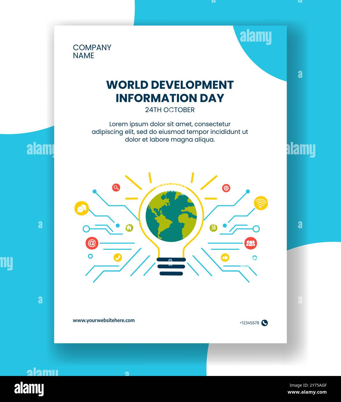 Development Information Day Vertical Poster Flat Cartoon Hand Drawn ...