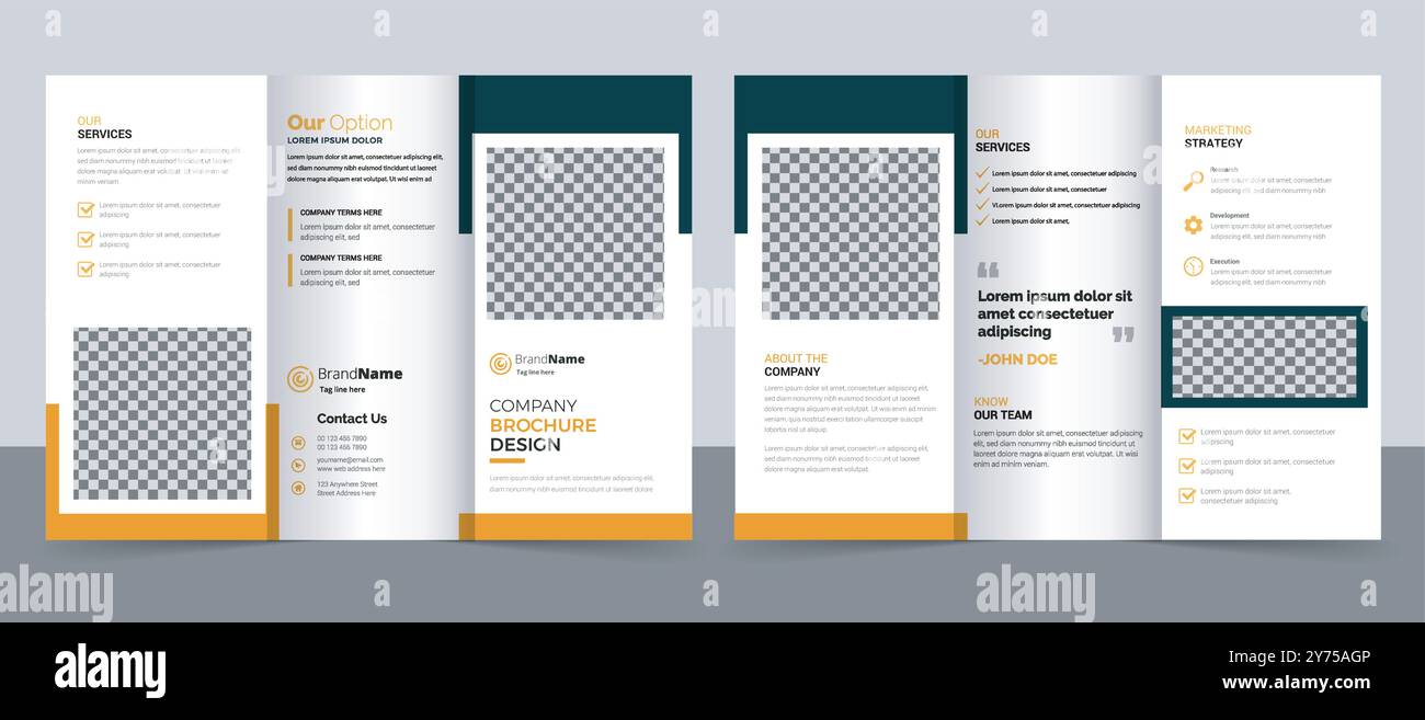 Creative corporate modern business trifold brochure template, trifold ...