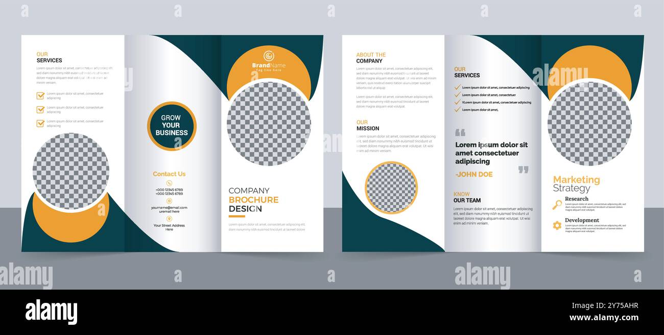 Creative corporate modern business trifold brochure template, trifold ...