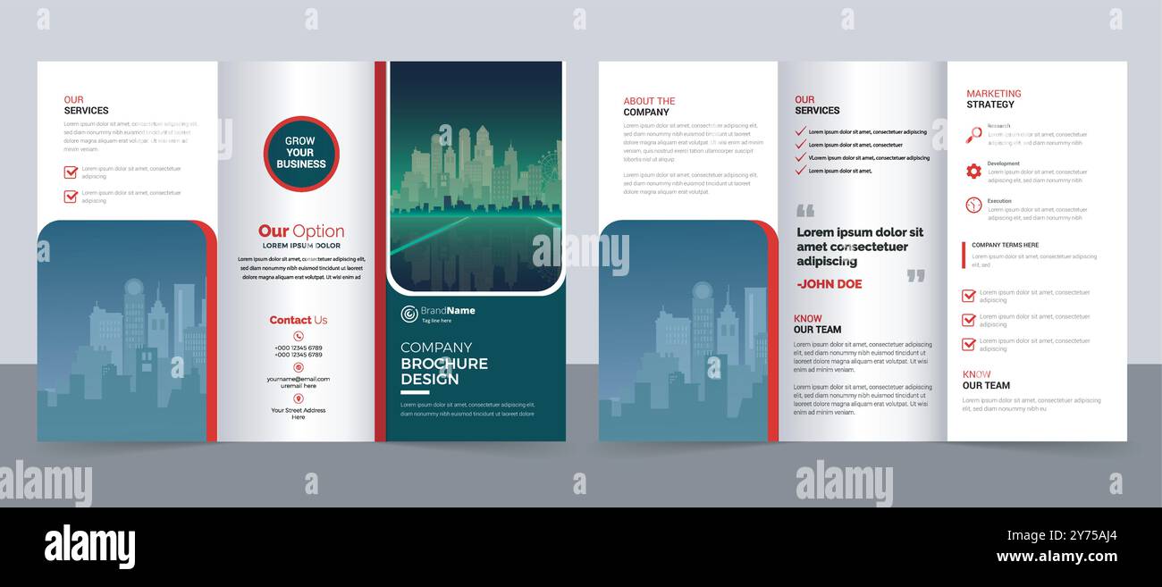 Creative corporate modern business trifold brochure template, trifold ...