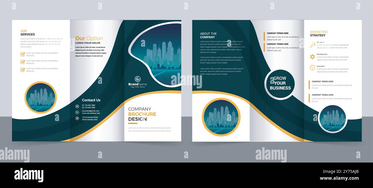 Creative corporate modern business trifold brochure template, trifold ...