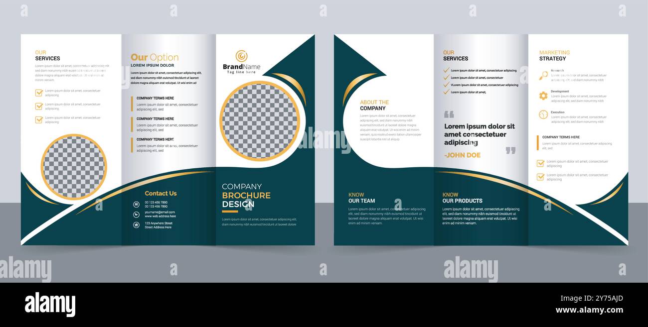 Creative corporate modern business trifold brochure template, trifold ...