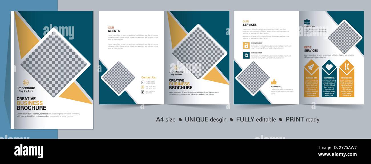 Corporate Bifold Brochure Template, Catalog, Booklet Template Design ...