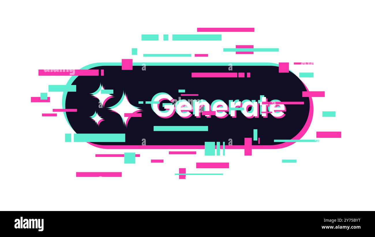 Glitching AI generate button, system malfunction and error graphical ... Glitching AI generate button, system malfunction and error graphical ...