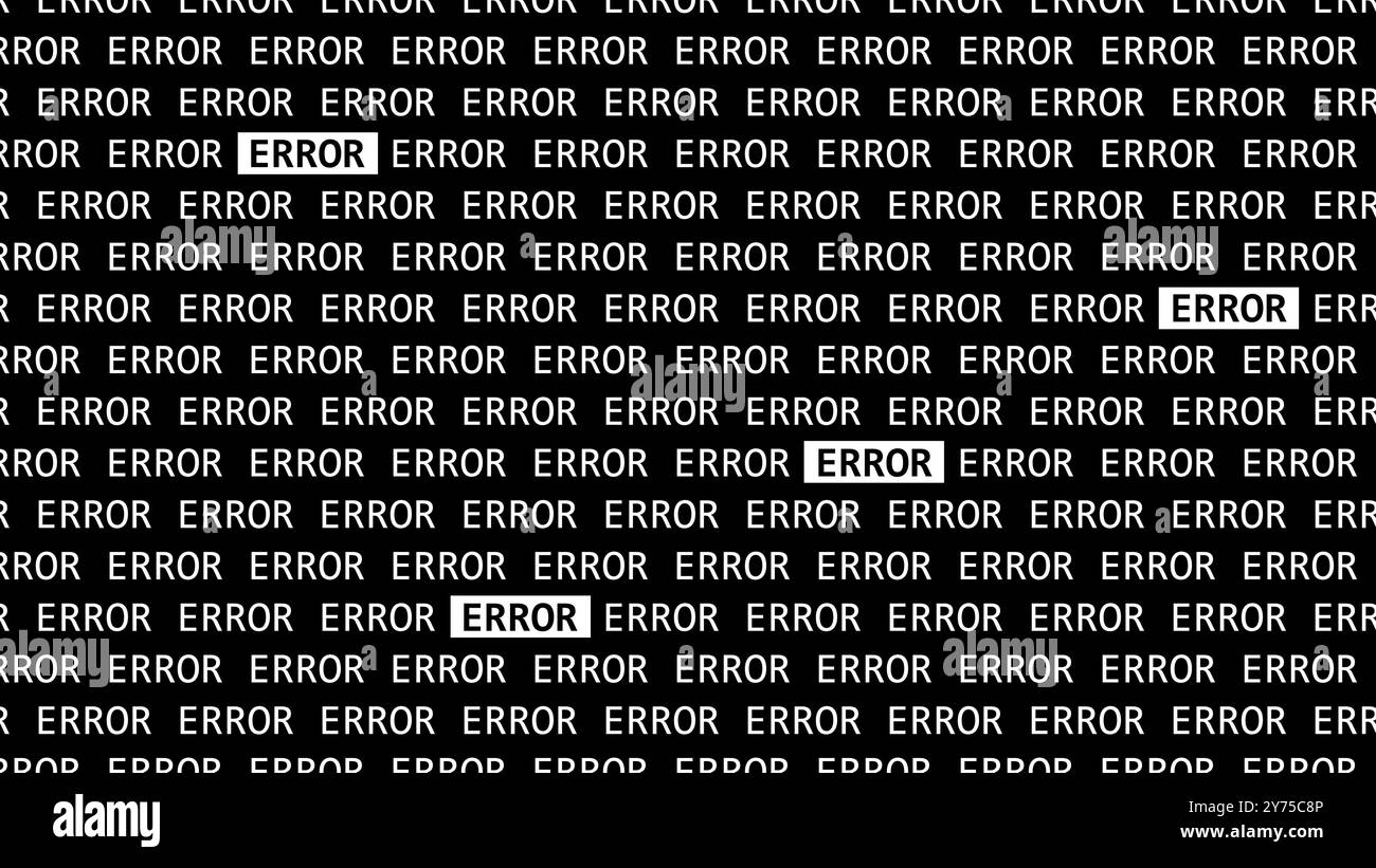 Error message text full black screen background. Software malfunction ... Error message text full black screen background. Software malfunction ...