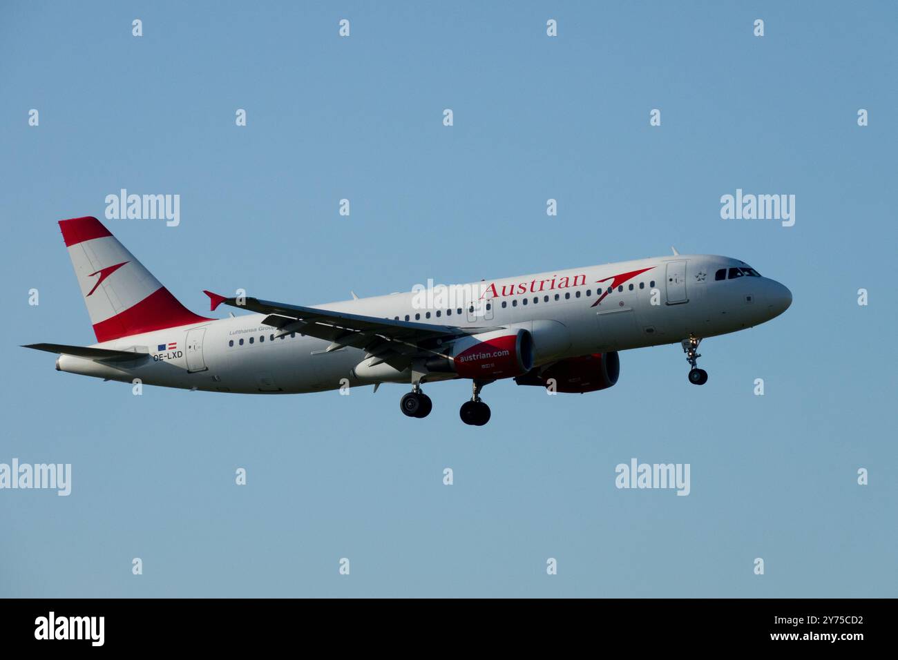 Austrian Airlines Plane Airbus A321 aircraft landing Berlin Germany ...