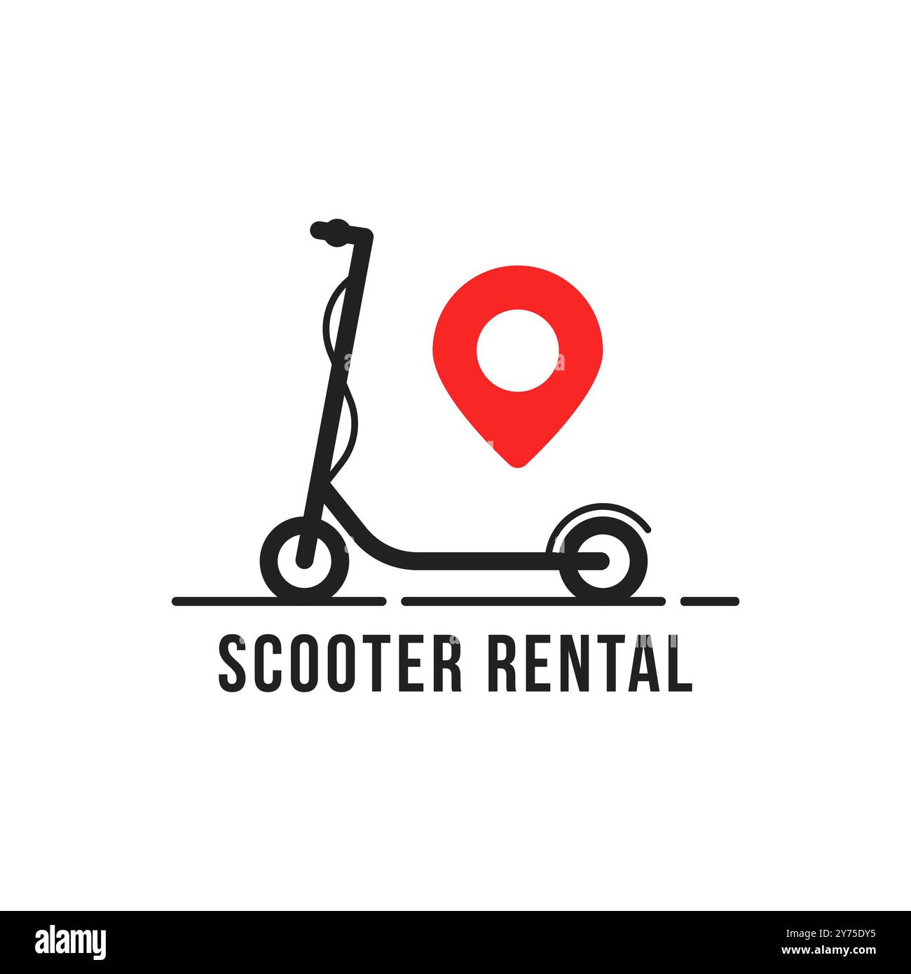 electric scooter rental with red pin Stock Vector Image & Art - Alamy