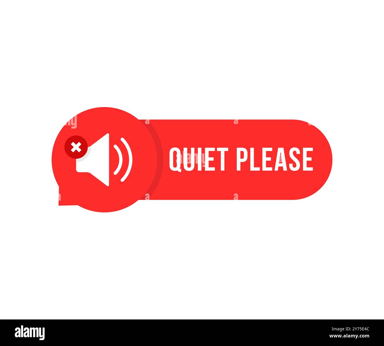 red quiet please bubble with speaker Stock Vector Image & Art - Alamy