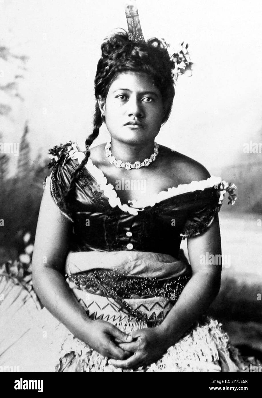 Wife of a village Chief, Samoa, Victorian period Stock Photo - Alamy