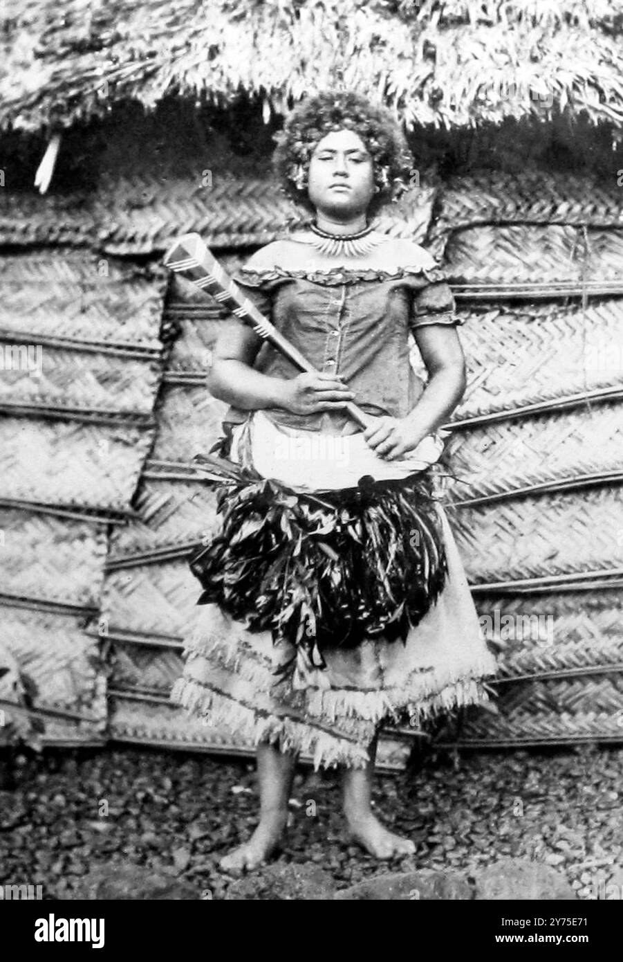 A female Chief, Samoa, Victorian period Stock Photo - Alamy