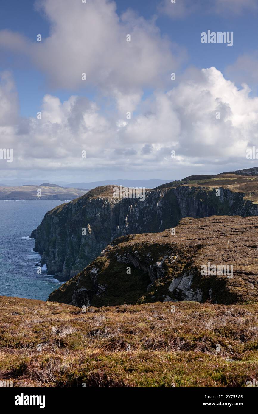 View over the wild atlantic west coast of Ireland at Horn Head, County ...