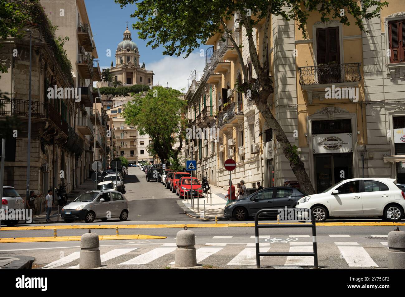 Messina, Italy - May 21, 2024: Via Enrico Martinez Street in Messina ...