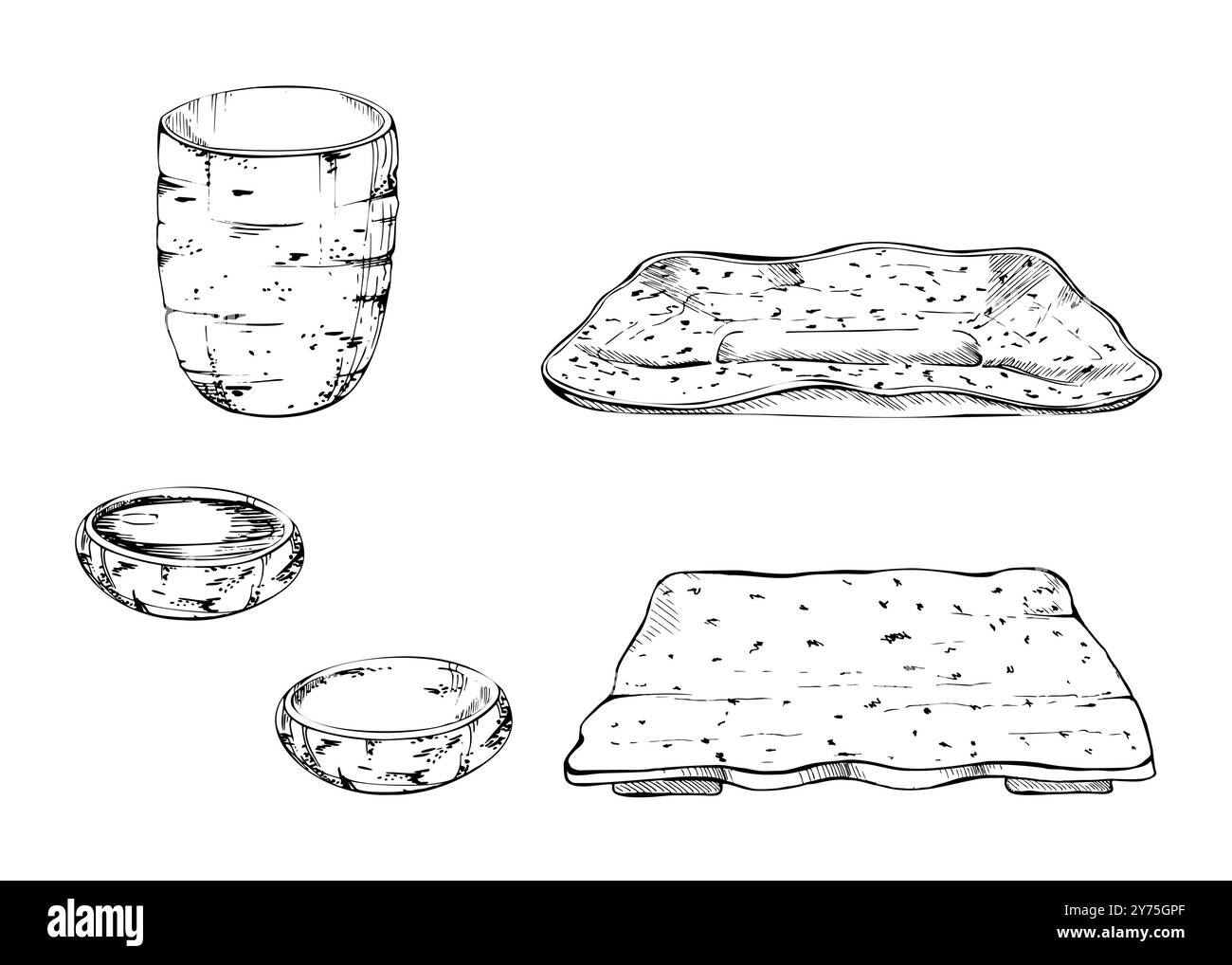 Set of ceramic plate dish tray cup for hobby, handmade, food. Hand ...