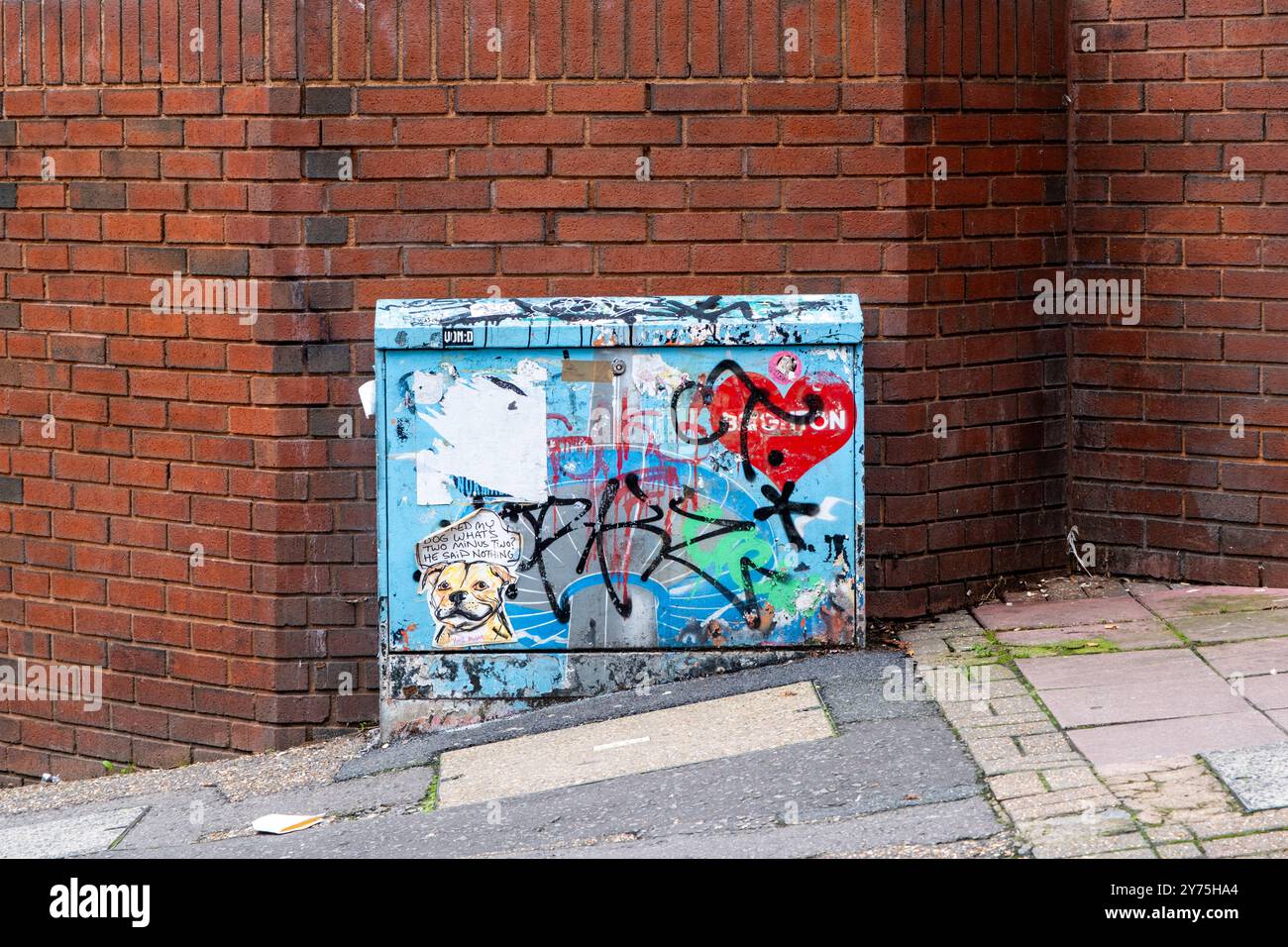 BT Junction Box Covered with Graffiti Stock Photo - Alamy
