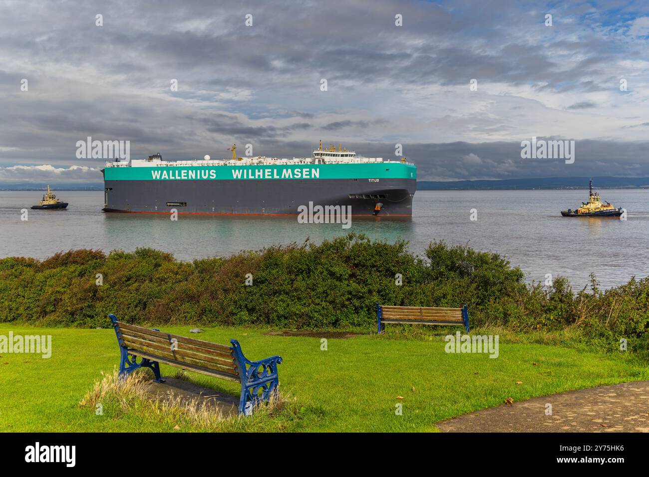 Vehicle carrier Titus heading for Royal Portbury Docks Stock Photo - Alamy