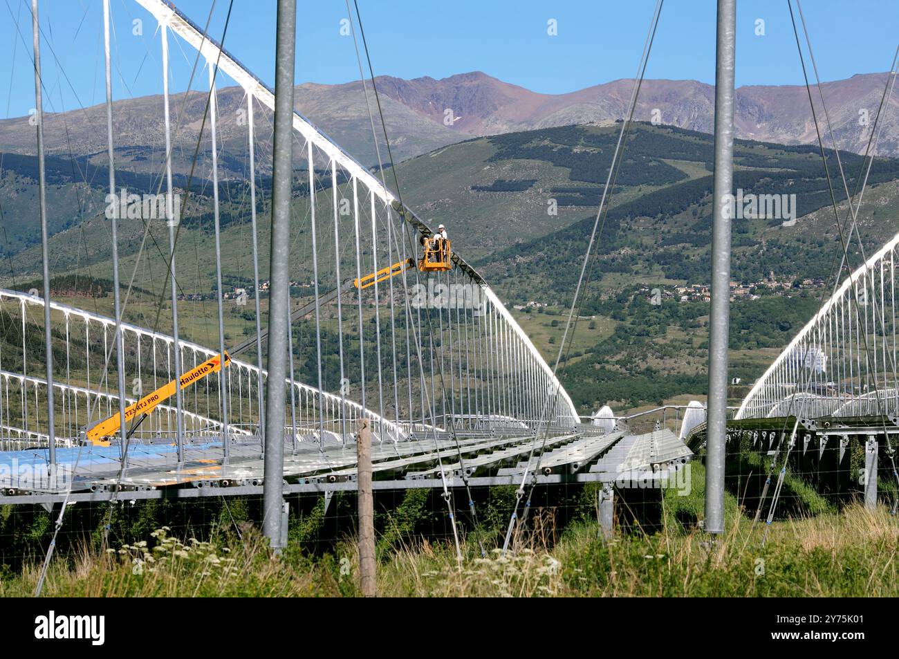The Llo solar power plant, near Llo, in the Pyrenees-Orientales, France ...