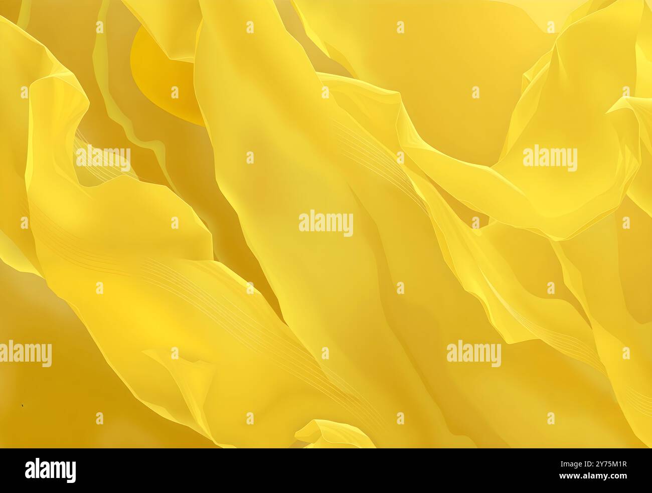Abstract yellow monochrome background with curves and twisted shape in ...