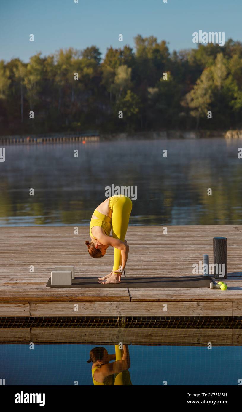 Engaging in a refreshing Morning Yoga Practice amidst the tranquility ...