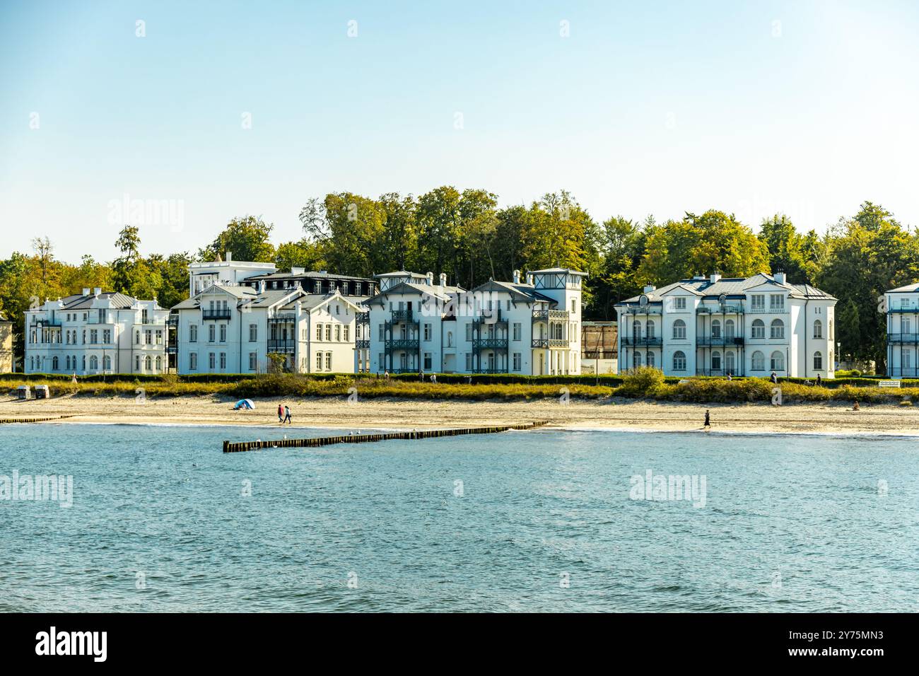 A walk on the beach at the Baltic seaside resort of Heiligendamm in ...