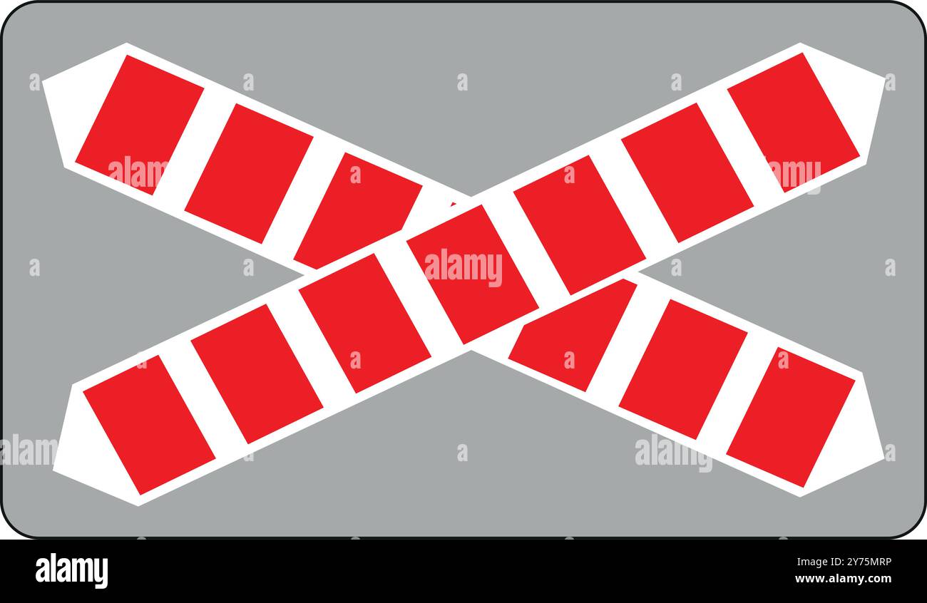 French road sign, level crossing and railroad track Stock Vector Image ...