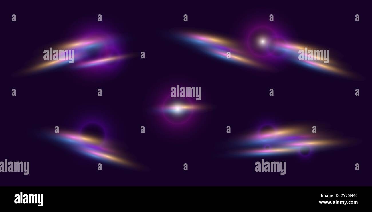 Cosmic glow refraction of rainbow ray light. Star dust fog light ...