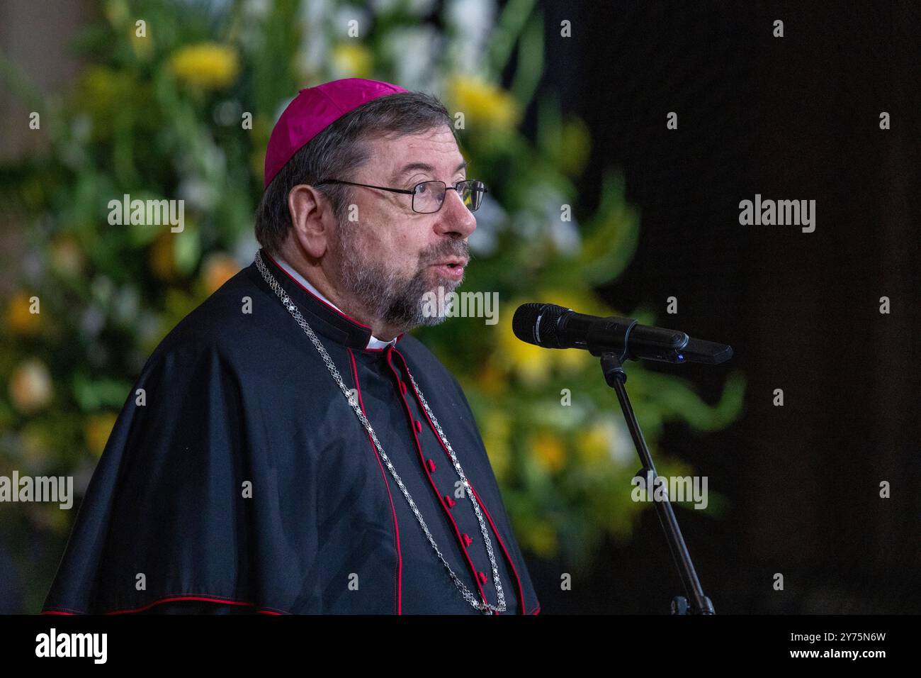 Bishop Jean-Pierre Delville of Liege pictured during a papal visit to ...