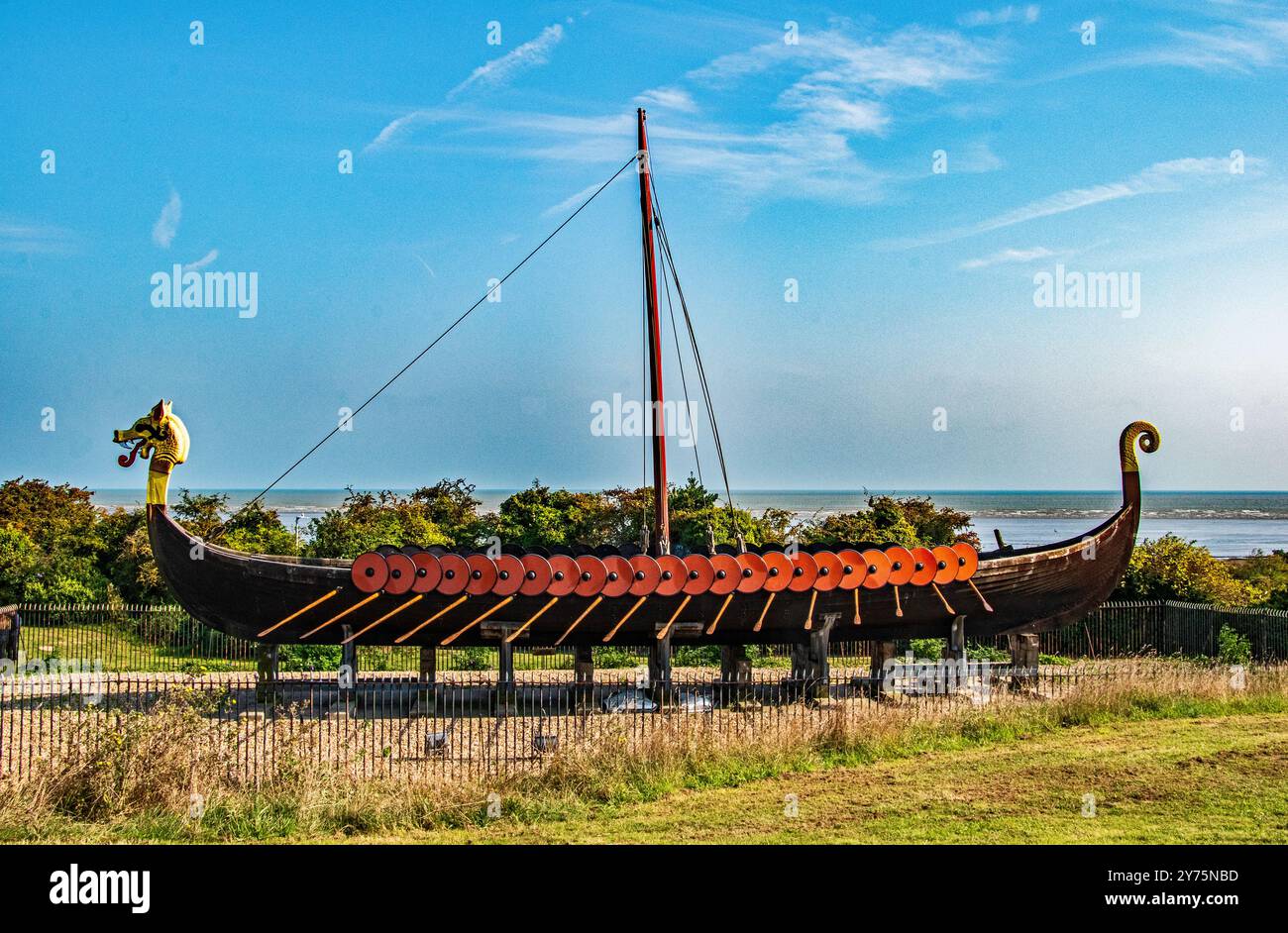 The Viking Ship 'Hugin', Pegwell Bay, Kent, England Stock Photo - Alamy