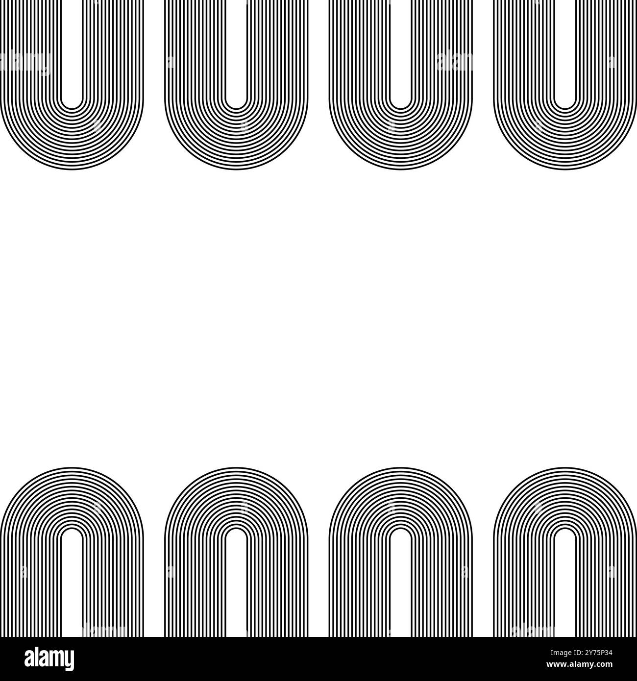 Abstract black lines circles on a white background frame, Linear curls ...