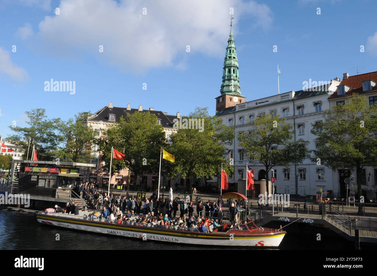 Copenhagen/ Denmark/28 September 2024/ Travelers boat ride canal tours ...