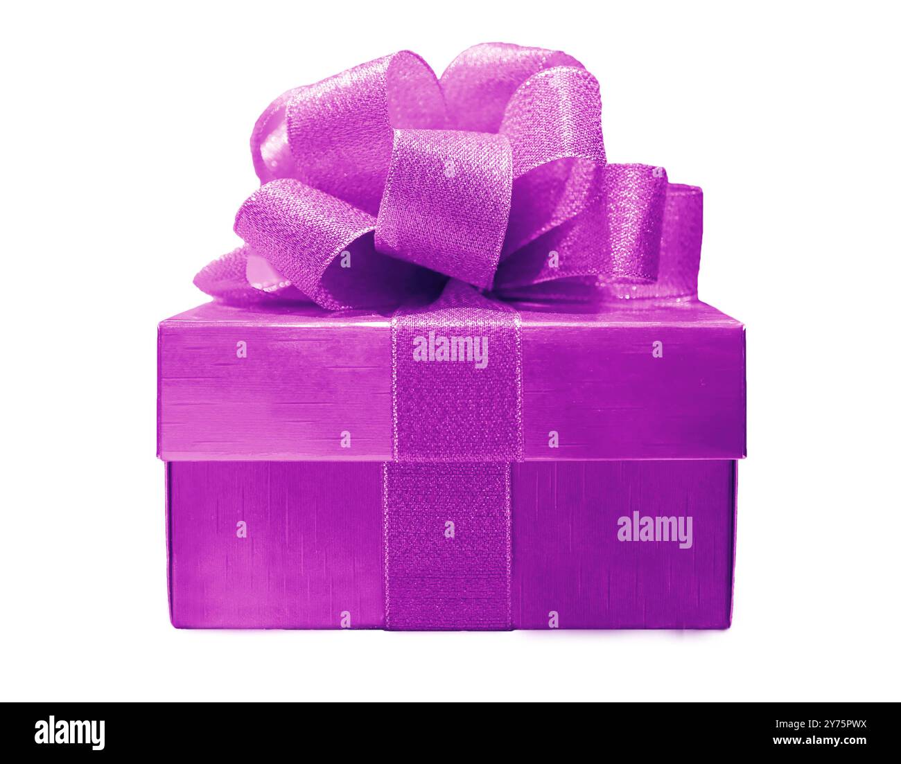 Gorgeous Square Shinny Purple Gift Box Isolated on white background ...