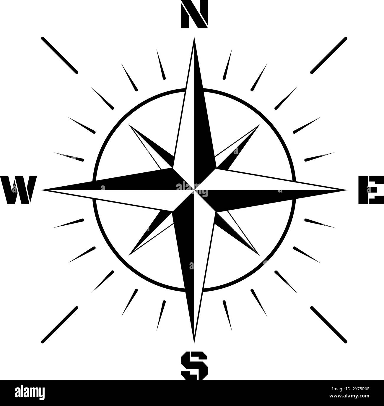 Compass rose icon symbol. Flat vector illustration Stock Vector Image ...