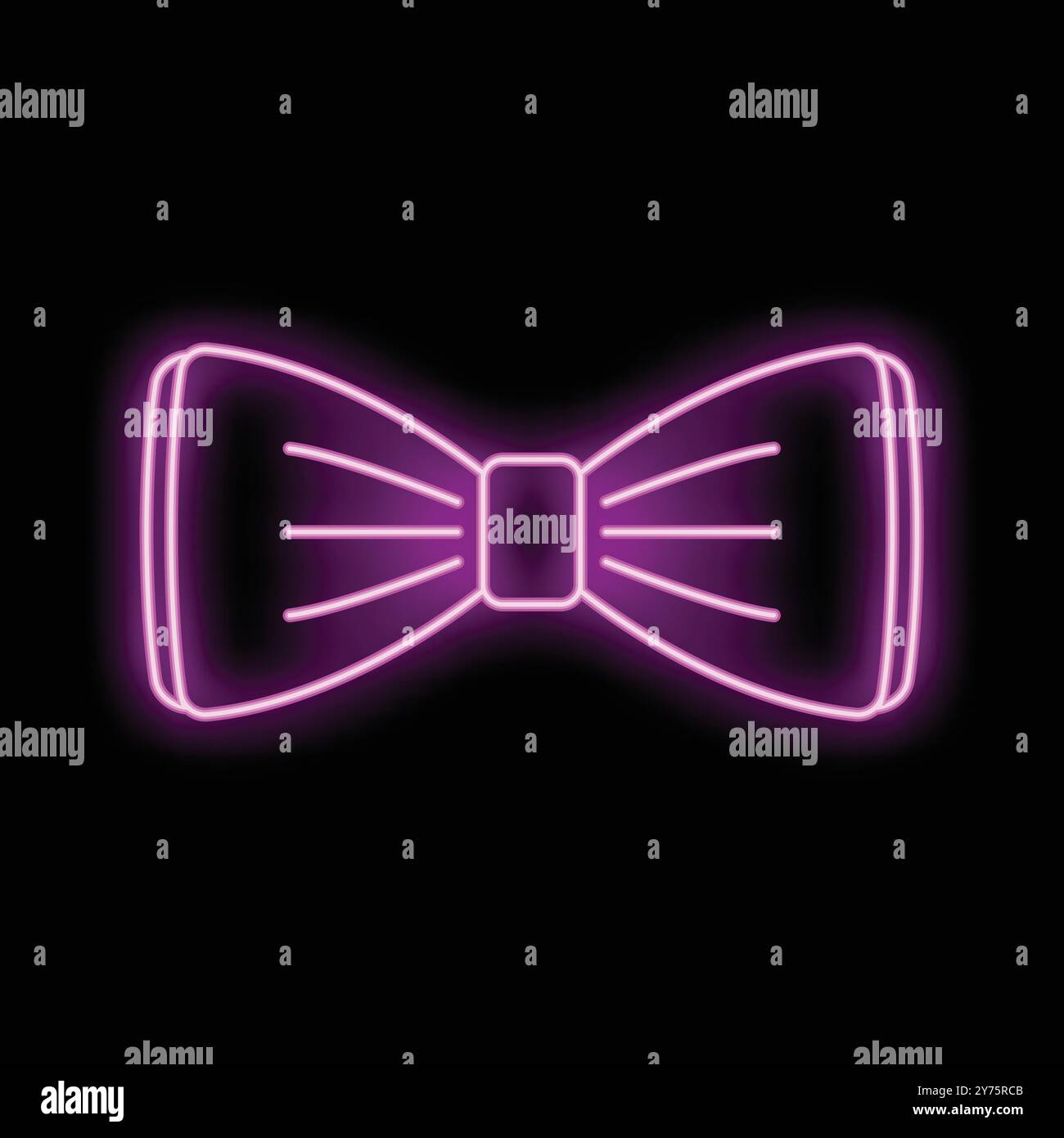Purple neon sign is glowing in the shape of a men's fashion accessory ...