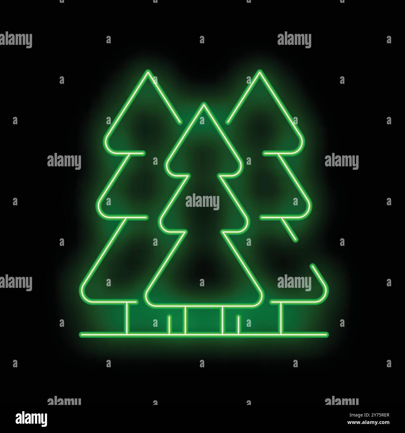 Minimalist vector illustration of a green neon sign representing ...