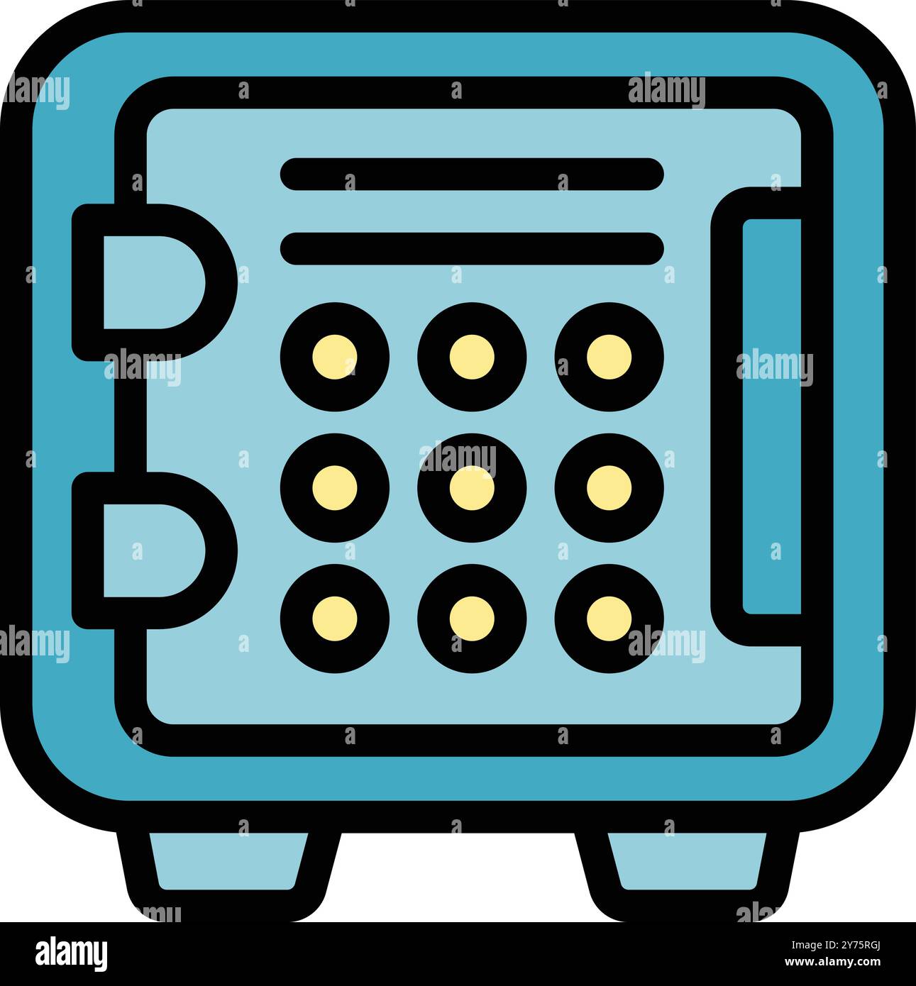 Blue safe deposit box protecting money and important documents with a ...