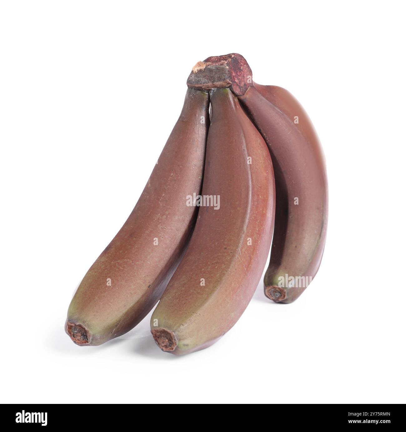 Delicious red baby bananas on white background Stock Photo - Alamy