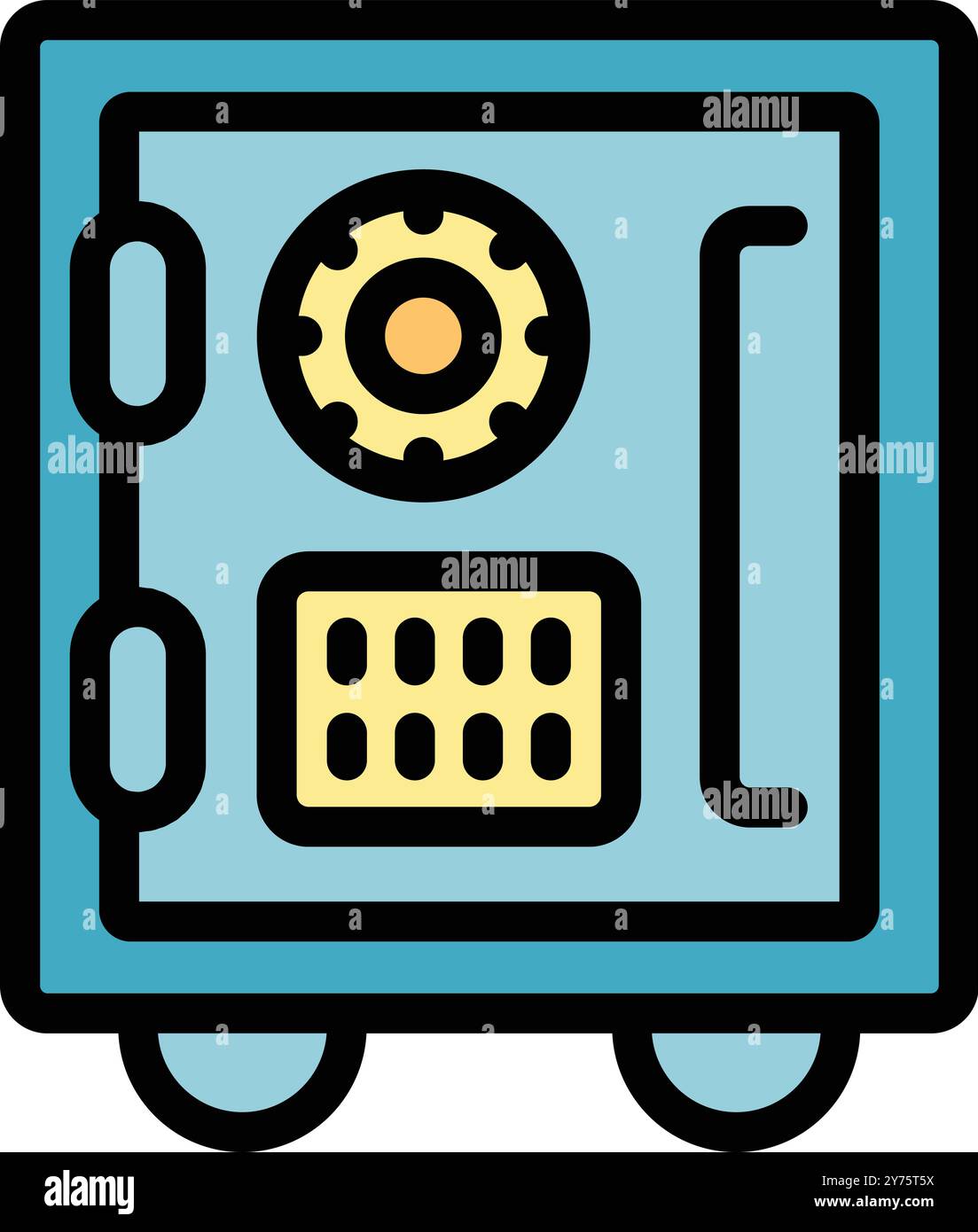 Blue safe deposit box is protecting money and valuables with ...