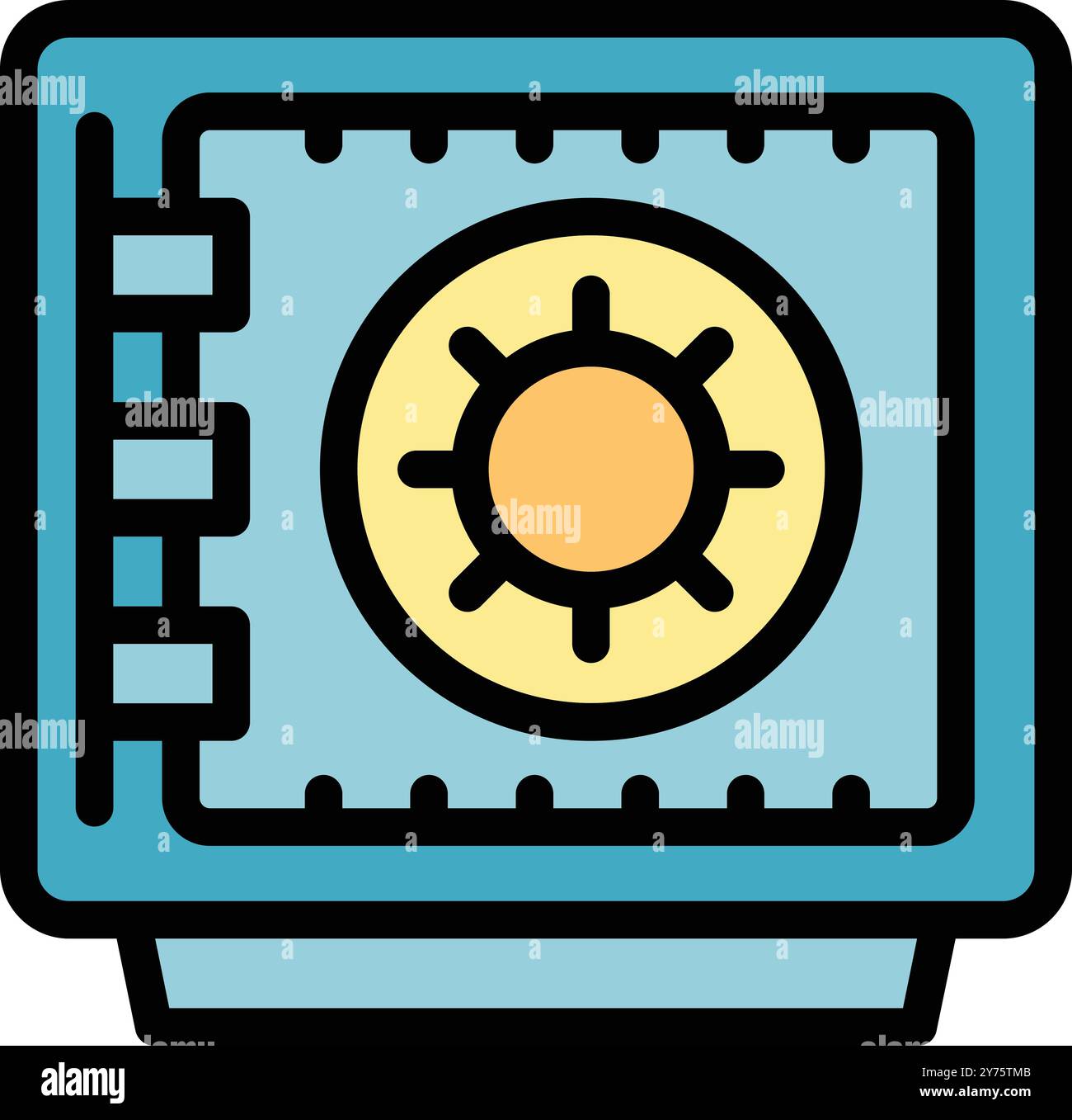 Blue metal safe with combination lock is ensuring the safety of ...