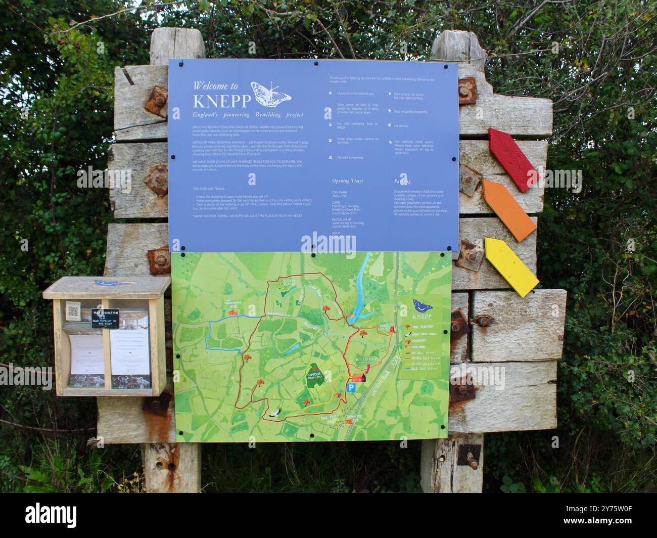 Knepp Rewilding Project - Information Board and Map with Waymarked ...