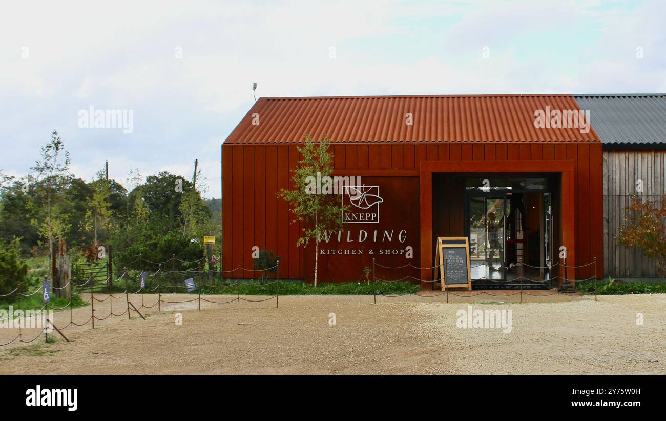 Knepp Rewilding Project - Knepp Wilding Kitchen and Shop Stock Photo ...