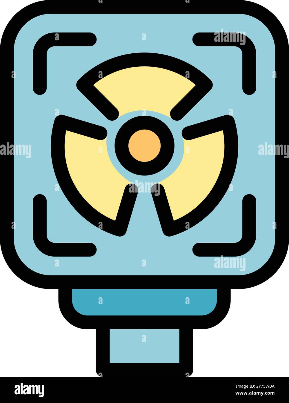Geiger counter showing radiation level in color icon vector ...