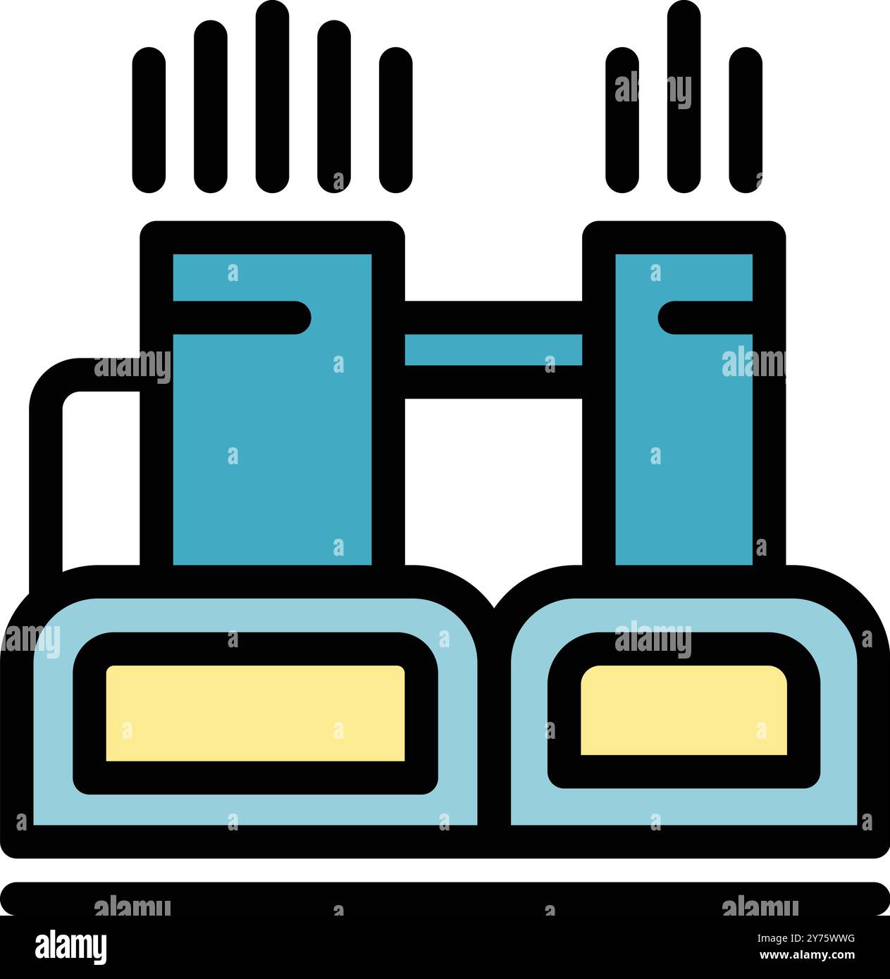 This icon represents a geothermal power plant converting heat from the ...