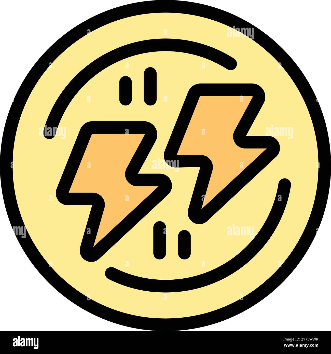 Round button icon showing two lightning bolts, often used to represent ...