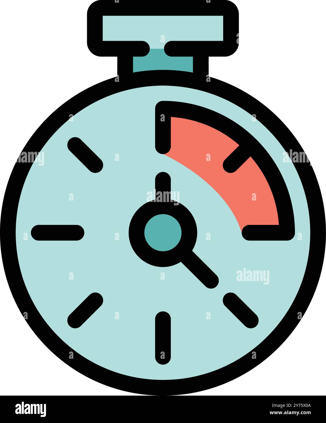 Simple icon of a stopwatch with its hand moving, indicating that time ...
