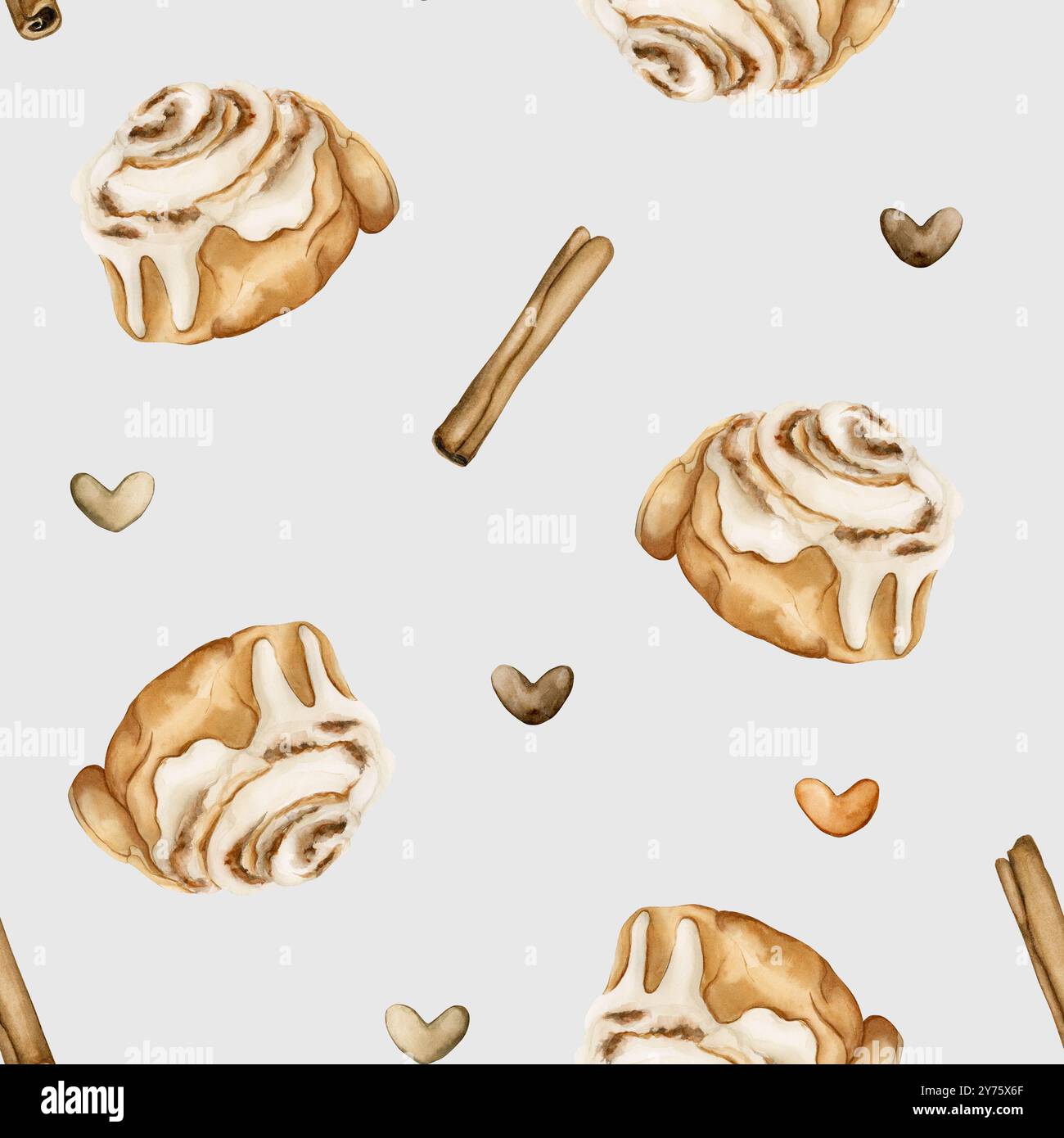 Cinnabon, cinnamon roll desert with cinnamon sticks and small hearts ...