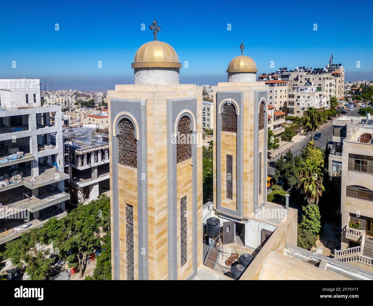 Towers at the Archangel Michael Coptic Christian Church in downtown ...