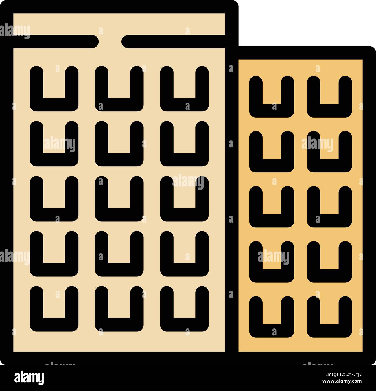 Simple icon of two office buildings standing side by side, with many ...