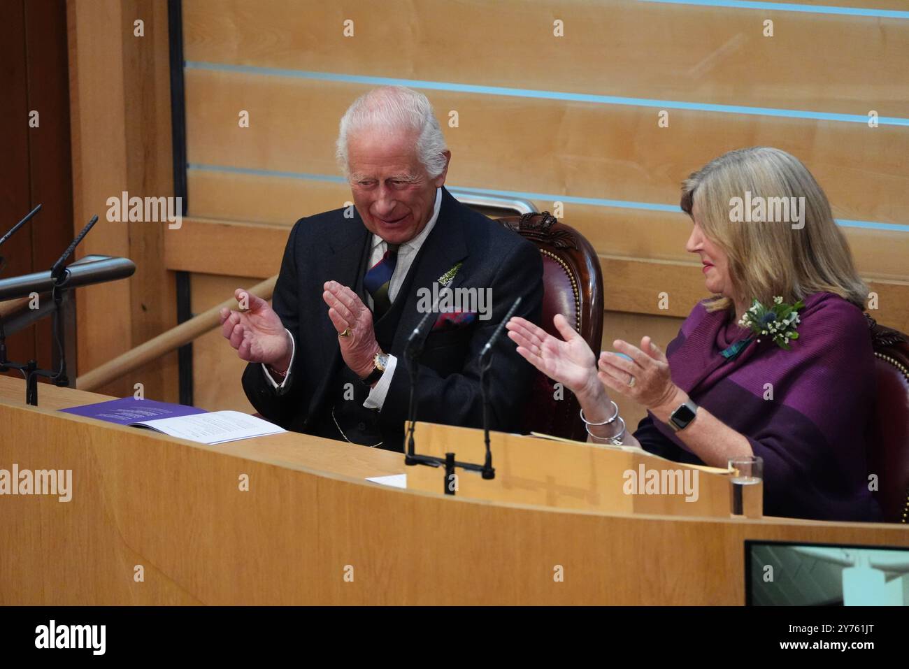King Charles III with Presiding Officer of the Scottish Parliament ...