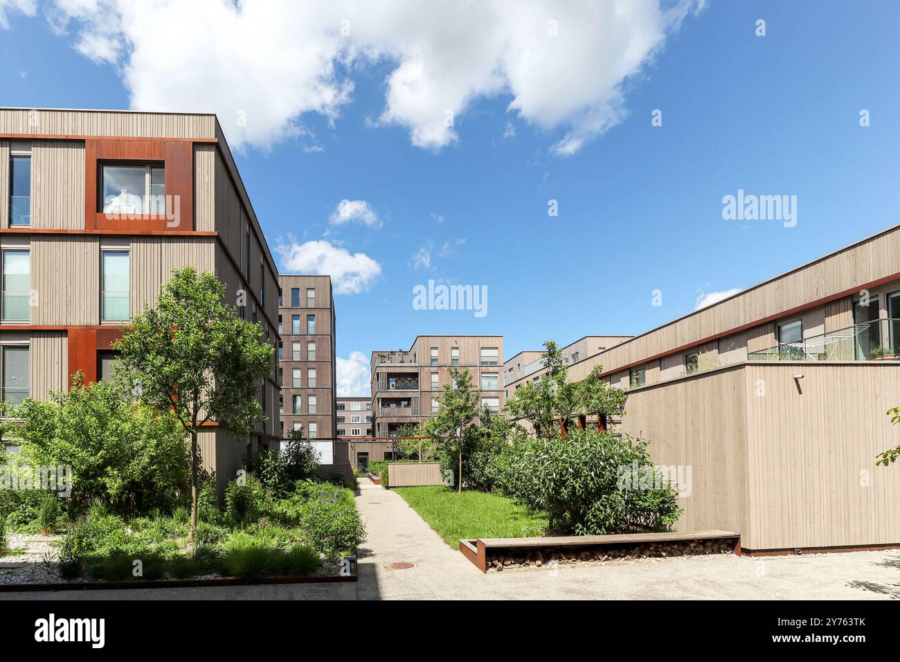 Residential area with ecological and sustainable green residential ...