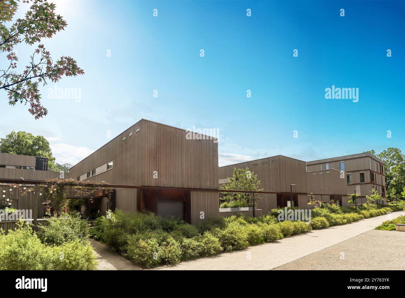 Residential area with ecological and sustainable green residential ...