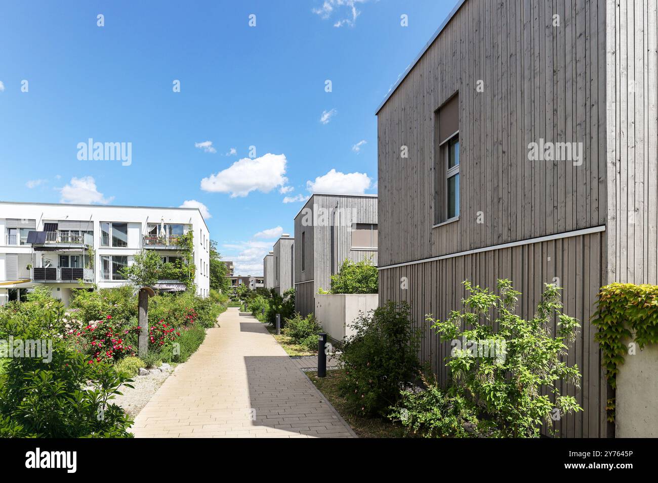 Residential area with ecological and sustainable green residential ...